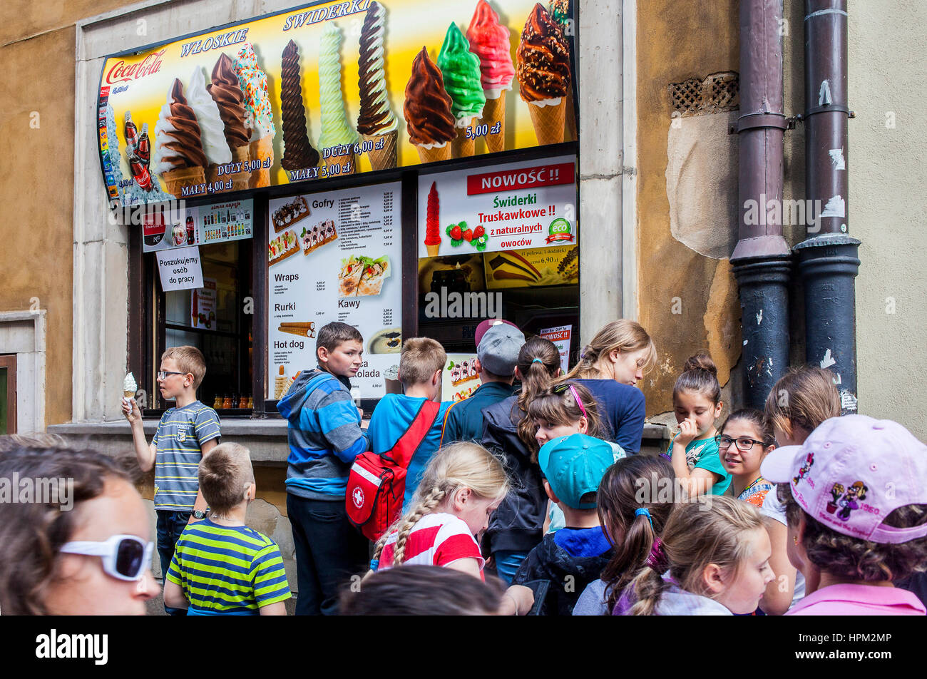 Ice cream shop, in Swietojanska street,Warsaw, Poland Stock Photo - Alamy