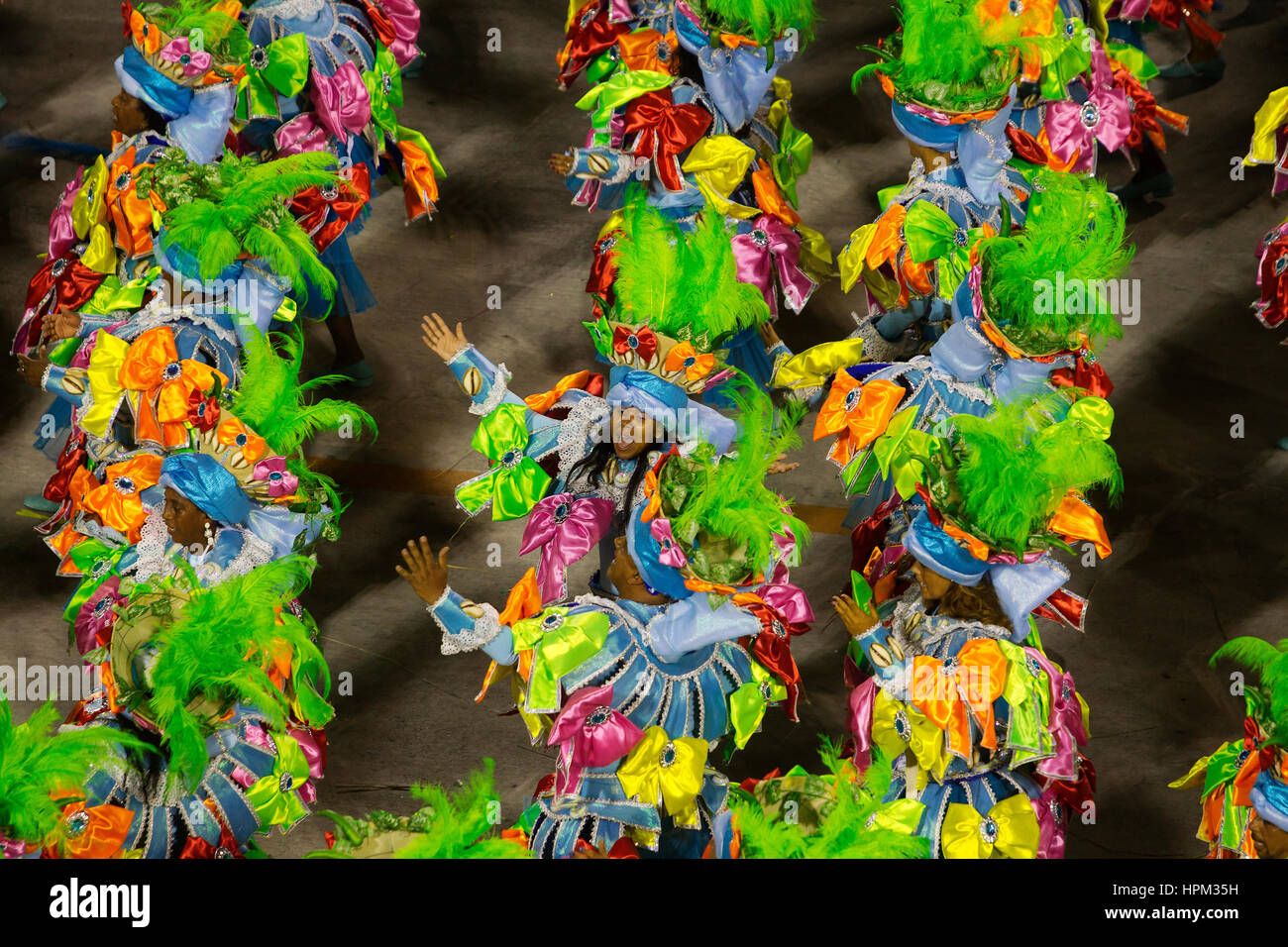 Rio de Janeiro, Brazil - February 14, 2010: Samba school presentation ...