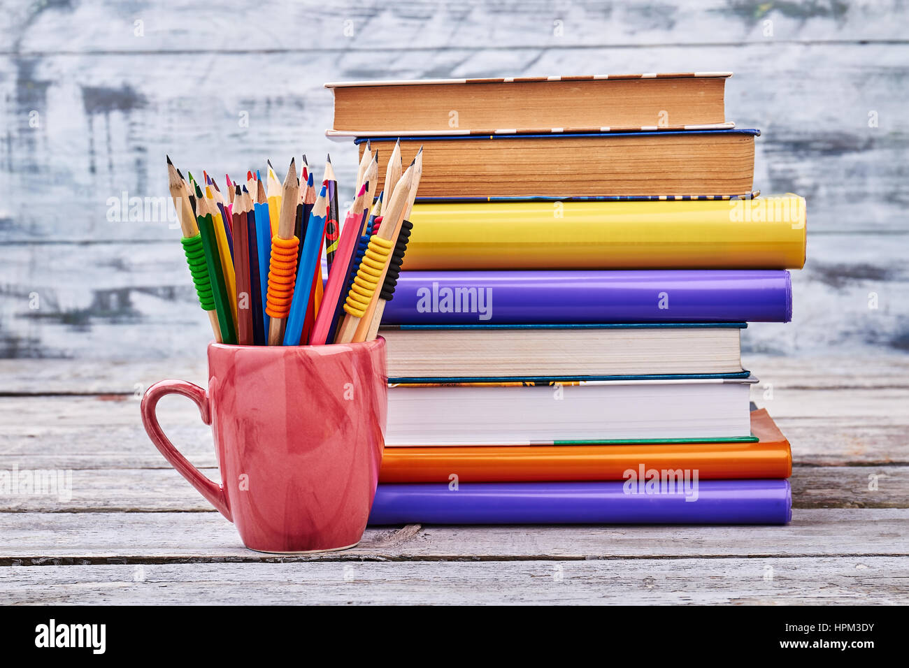 Stack of books on white Stock Photo - Alamy