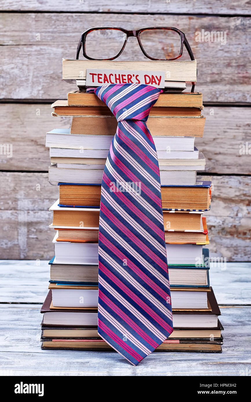 Stack of books and glasses Stock Photo - Alamy