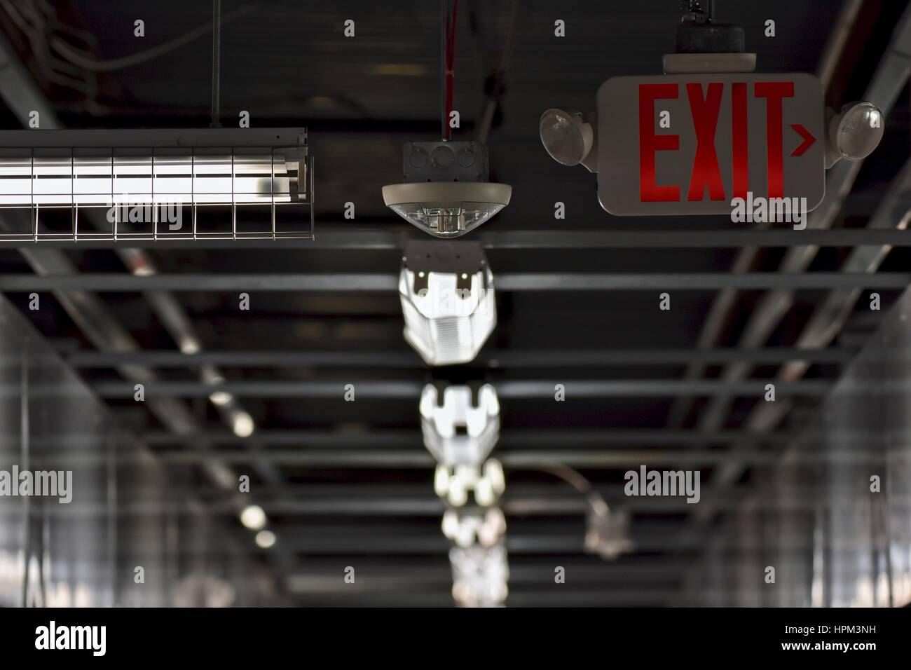 Fluorescent exit sign hi-res stock photography and images - Alamy