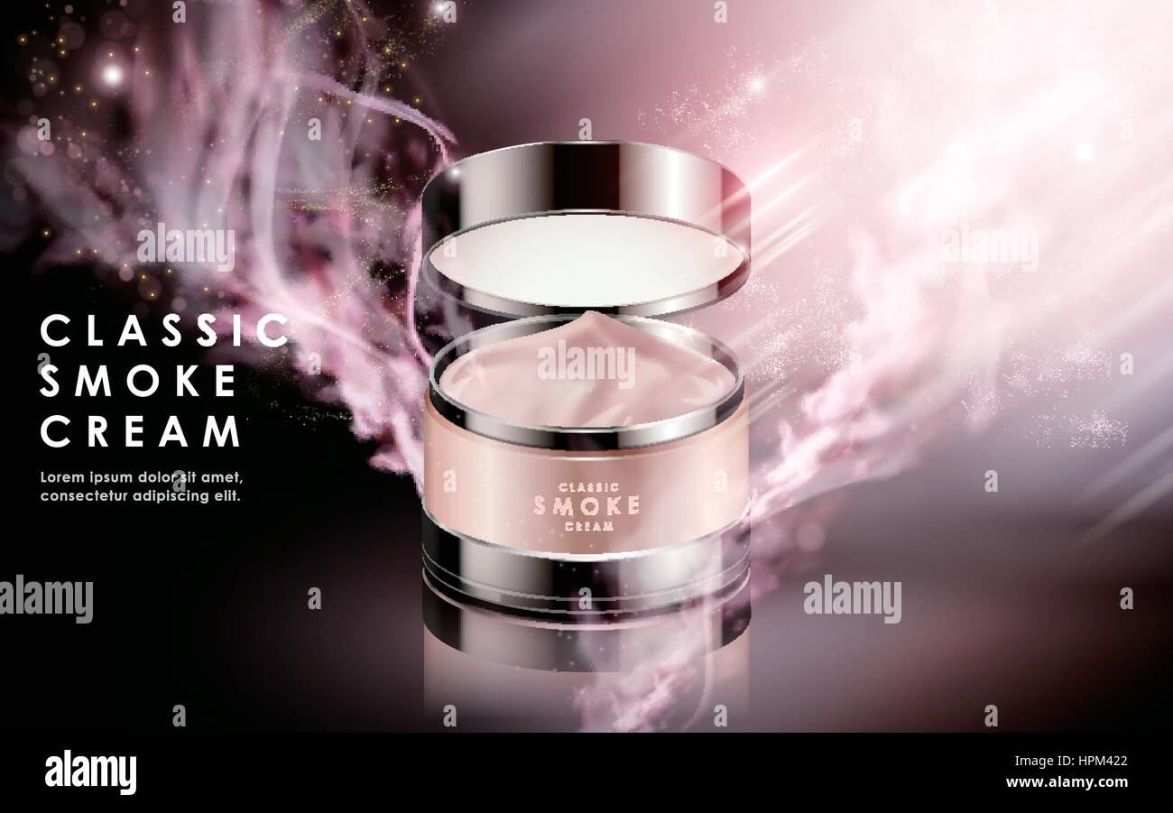 cosmetic cream contained in jar, isolated magical background, 3d ...