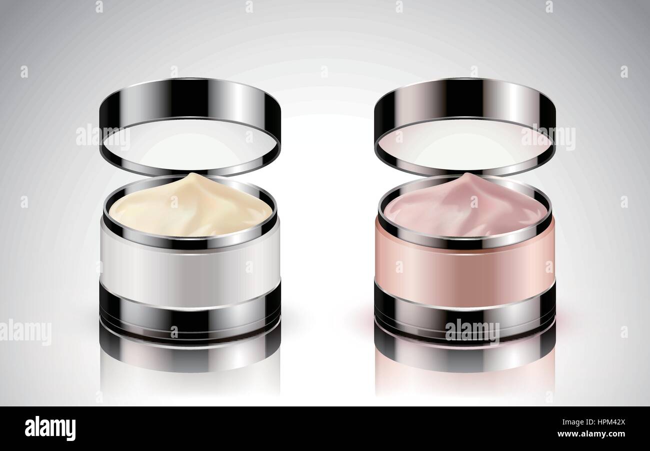 Cosmetic cream jars Stock Vector Images - Alamy