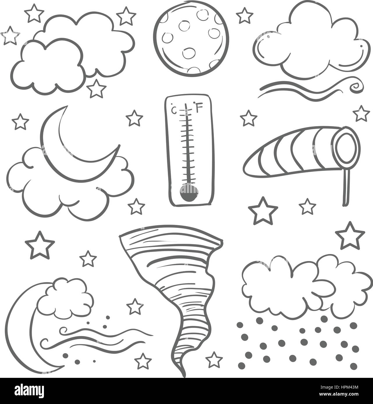 Doodle of weather object set Stock Vector Image & Art - Alamy