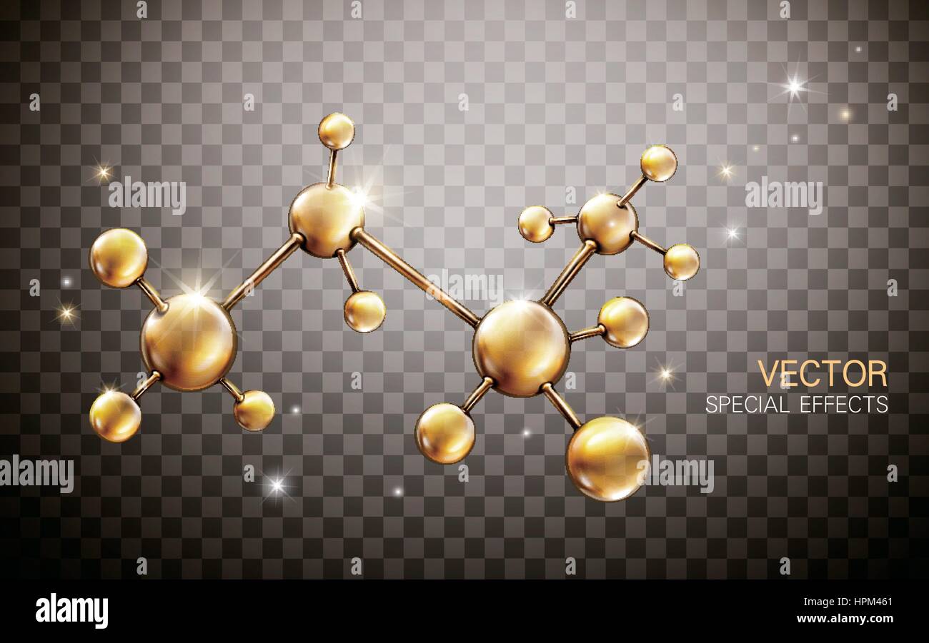 3d illustration golden atom model Stock Vector Images - Alamy