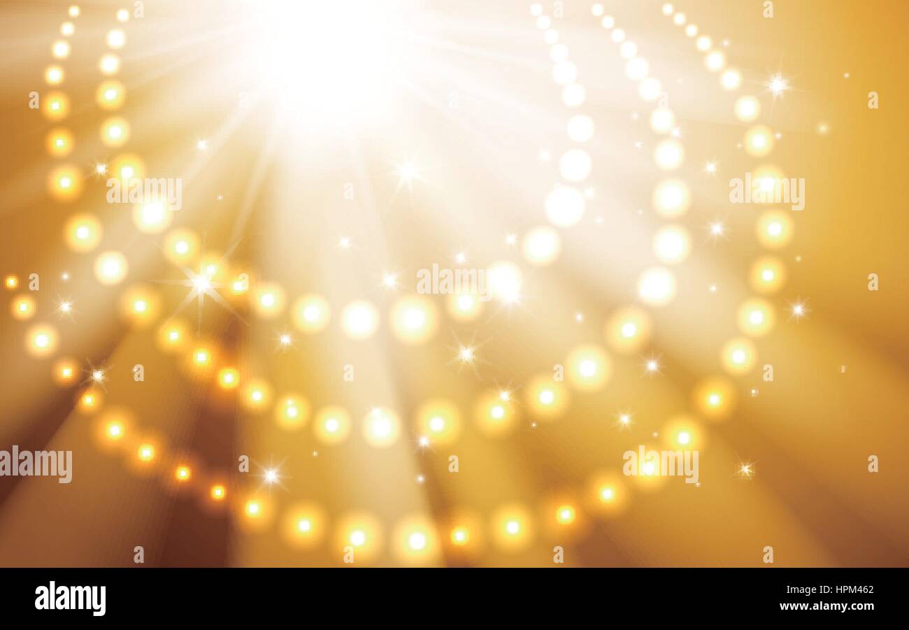 golden bright light ring background, 3d illustration Stock Vector Image ...