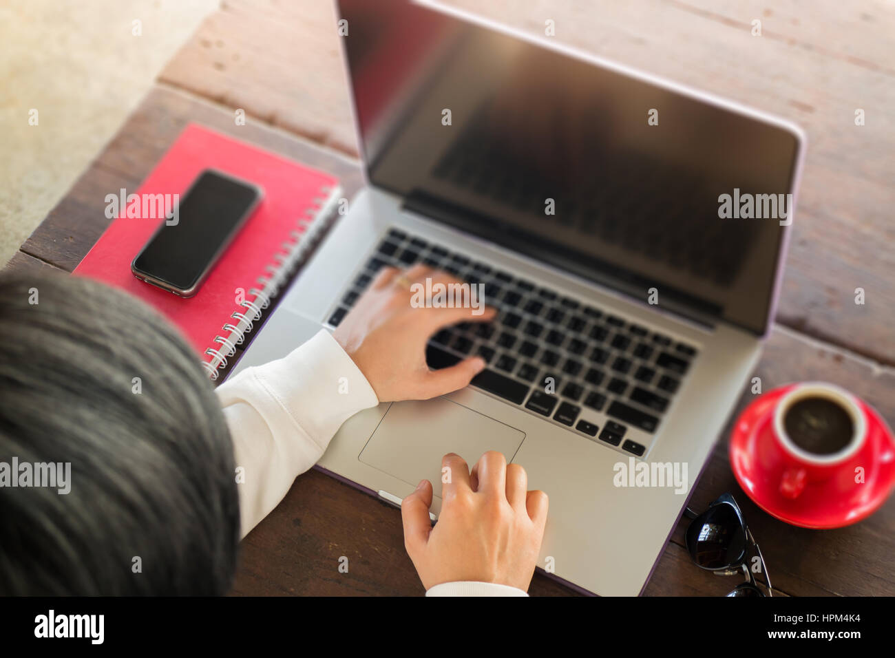 Womans hand typing keyboard hi-res stock photography and images - Alamy