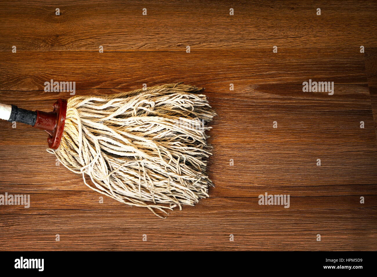 detail of mop cleaning on wood floor, brown parquet Stock Photo - Alamy