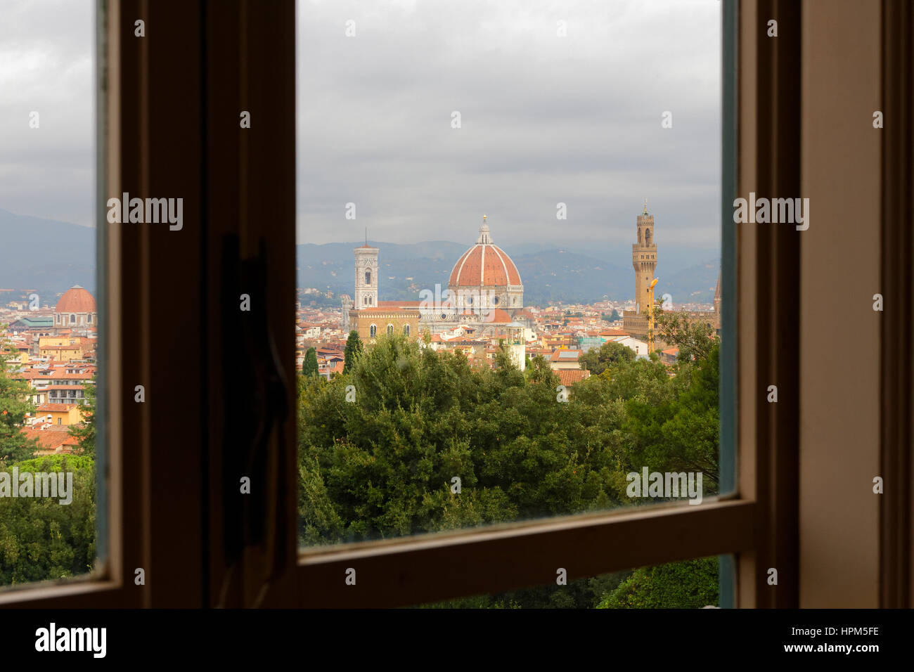 View through window of the Florence Cathedral, Duomo Santa Maria del ...