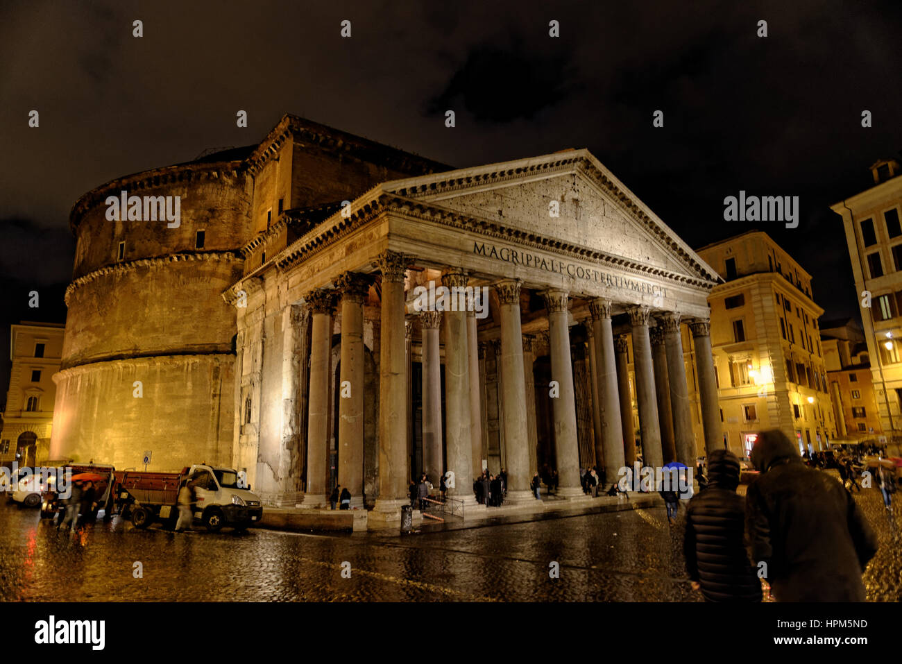 Ancient Rome at night. Beauty reflections Stock Photo - Alamy