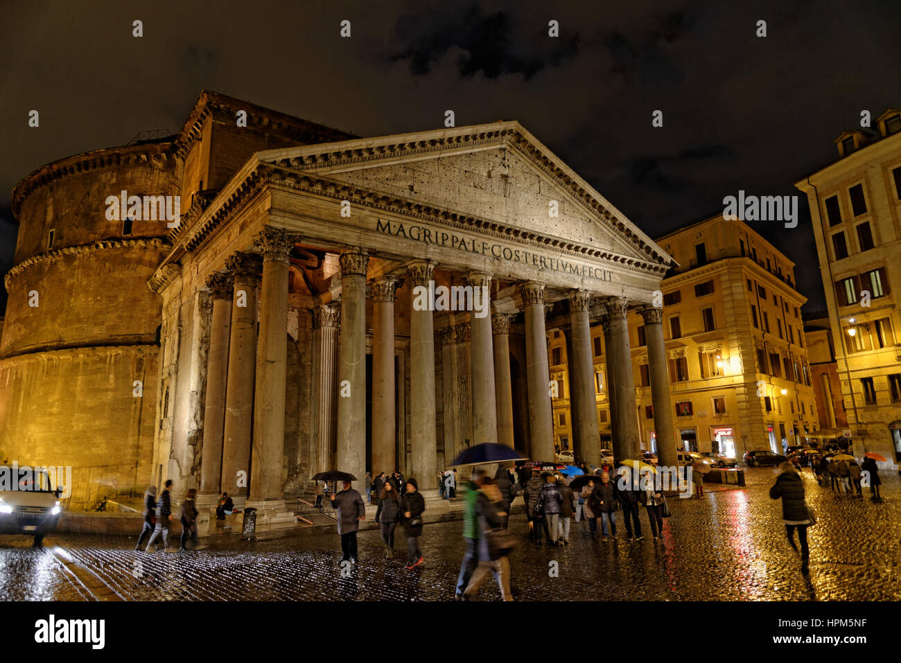 Ancient Rome at night. Beauty reflections Stock Photo - Alamy
