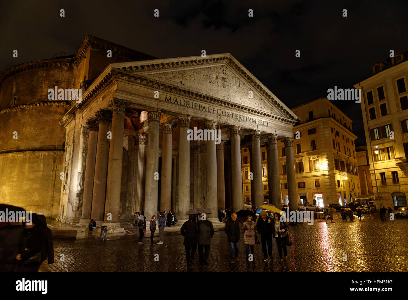 Ancient Rome at night. Beauty reflections Stock Photo - Alamy