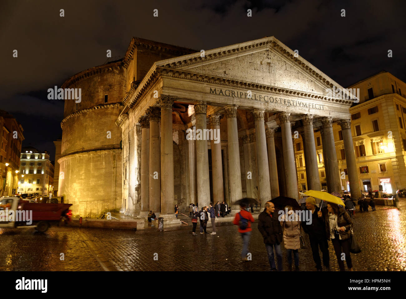 Ancient Rome at night. Beauty reflections Stock Photo - Alamy