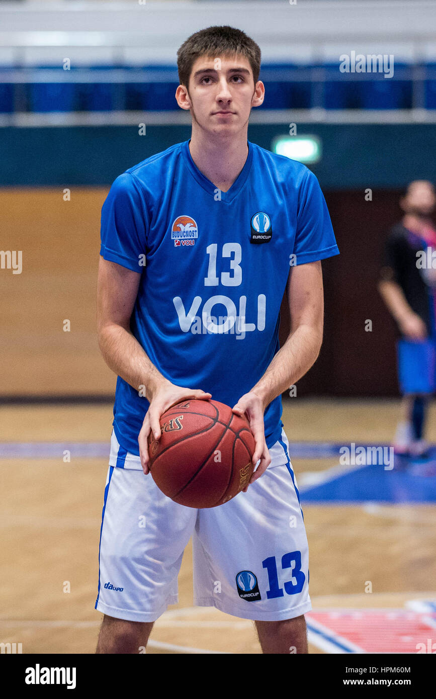 November 11, 2015: Aleksa Ilic #13 of Buducnost Voli Podgorica during ...