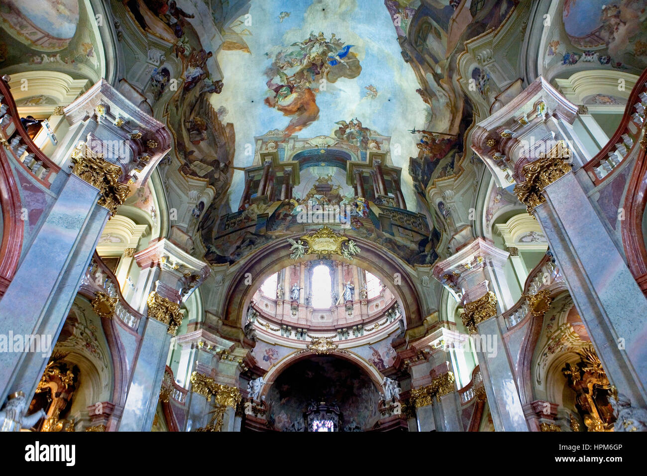 St Nicolas Church. the central vault and the central nave. Malá Strana ...