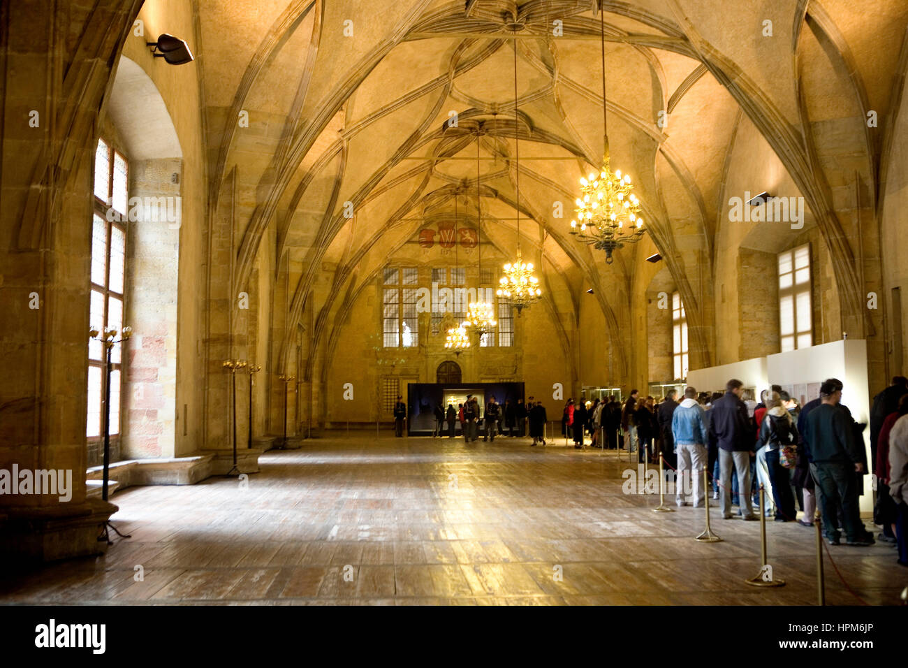 The Vladislav Hall, Old royal palace. In Prague Castle. Hradcany ...