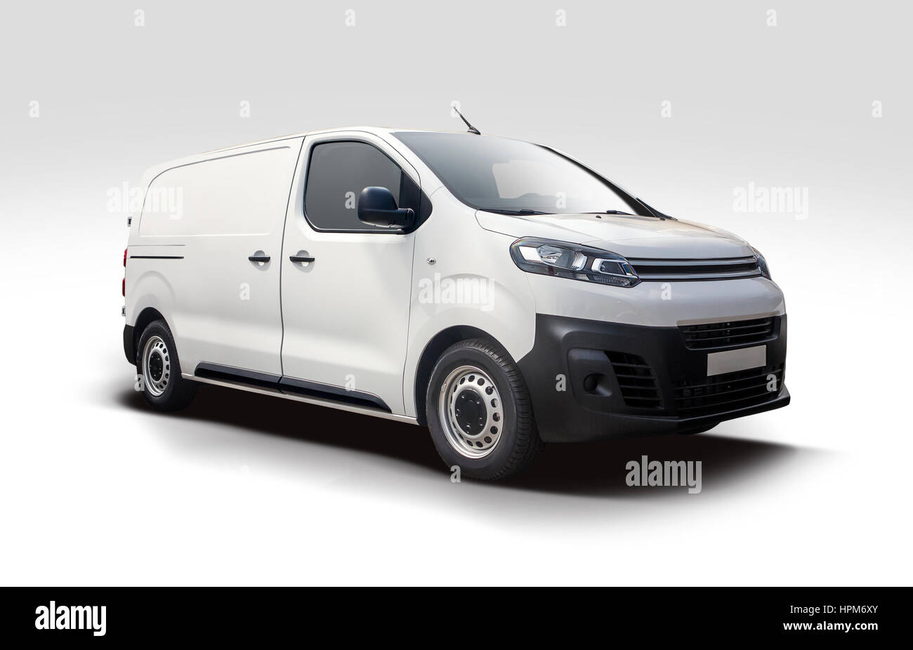 Small city van isolated on white Stock Photo - Alamy