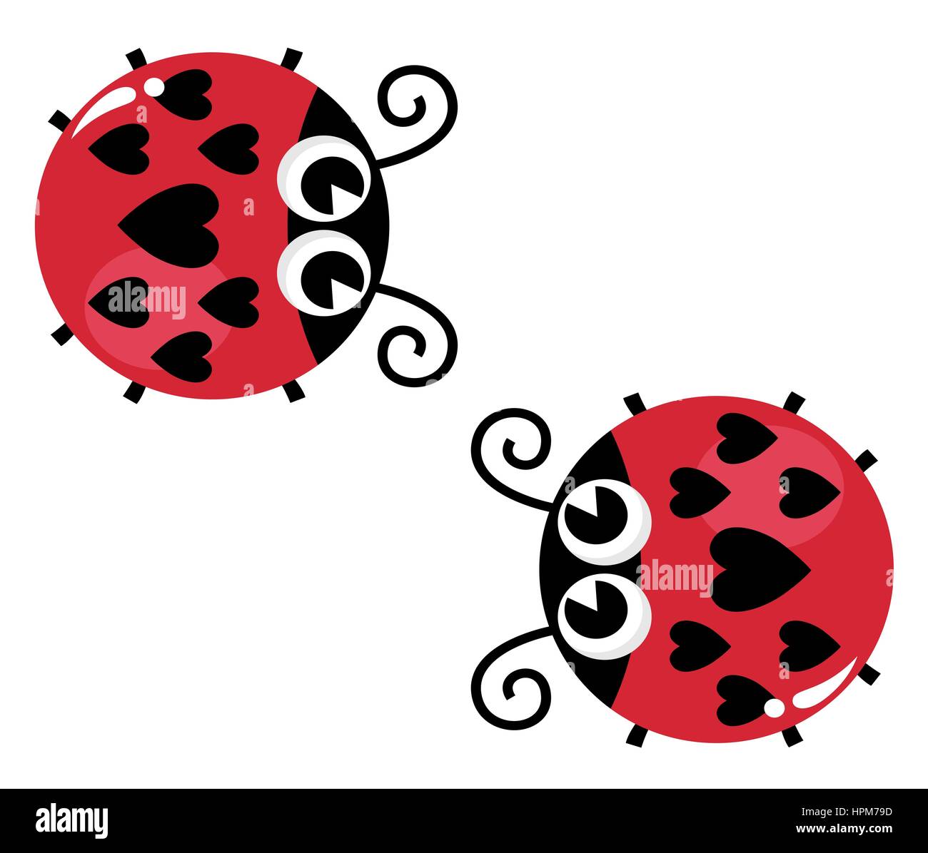 17388871 - lady bugs with heart shaped spots. vector Stock Photo - Alamy