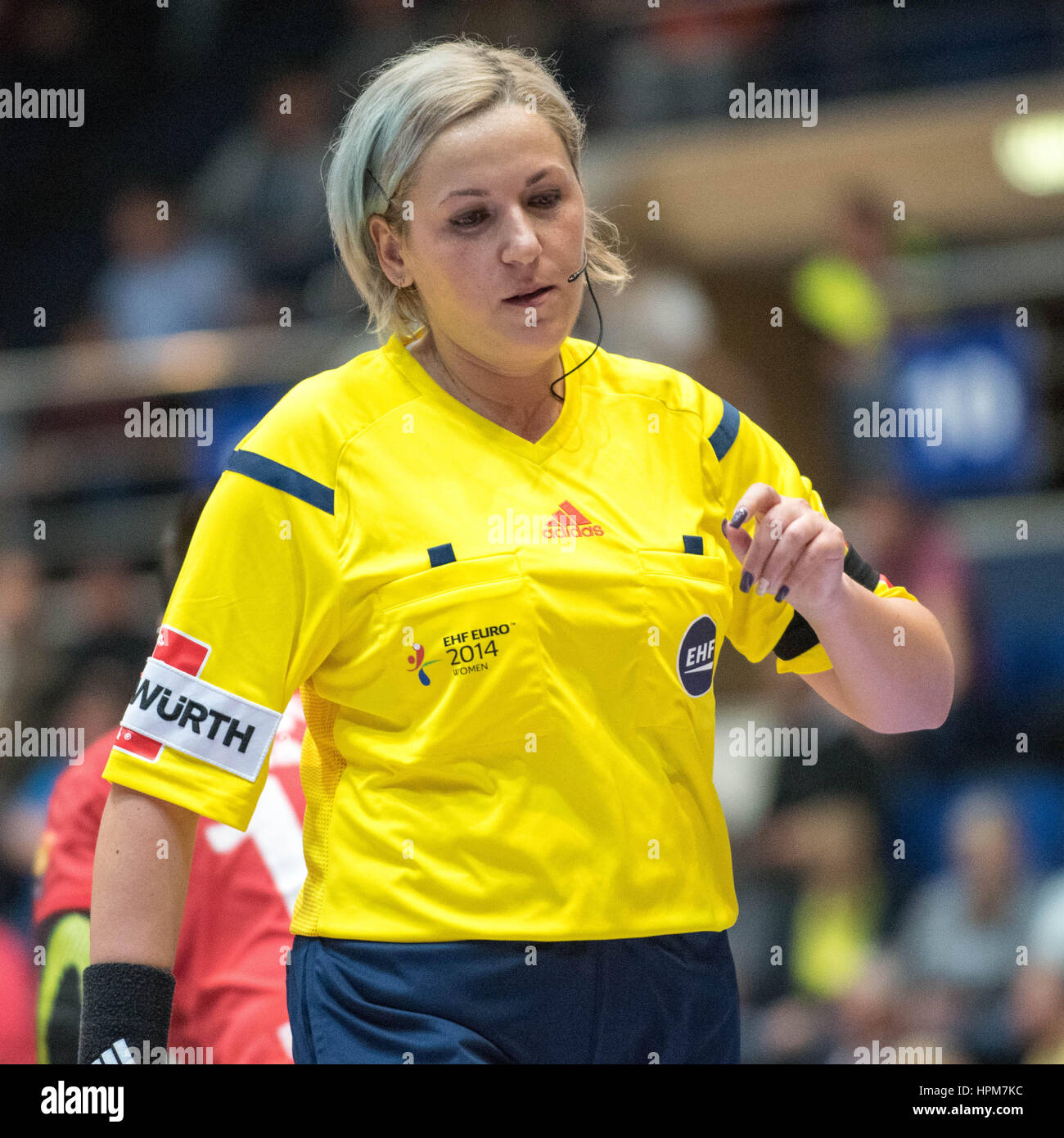 November 17, 2015: The game referee during the Romania Woman's Handball ...