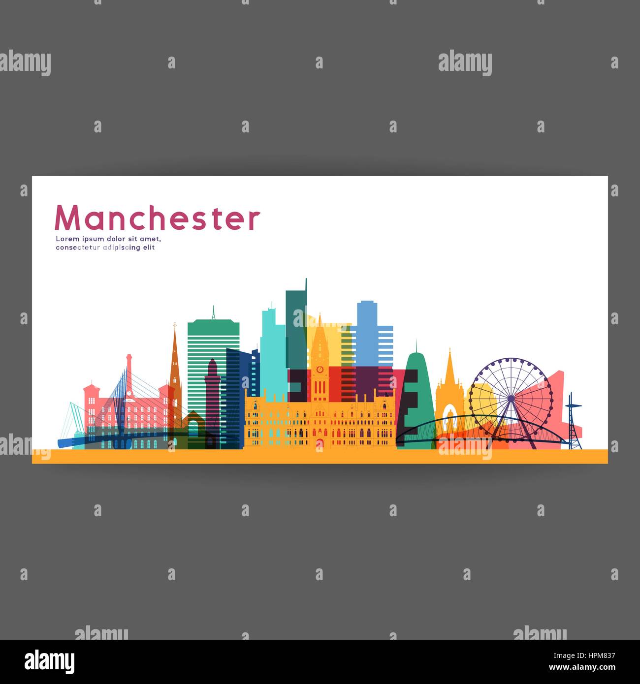 Manchester city skyline silhouette hi-res stock photography and images ...