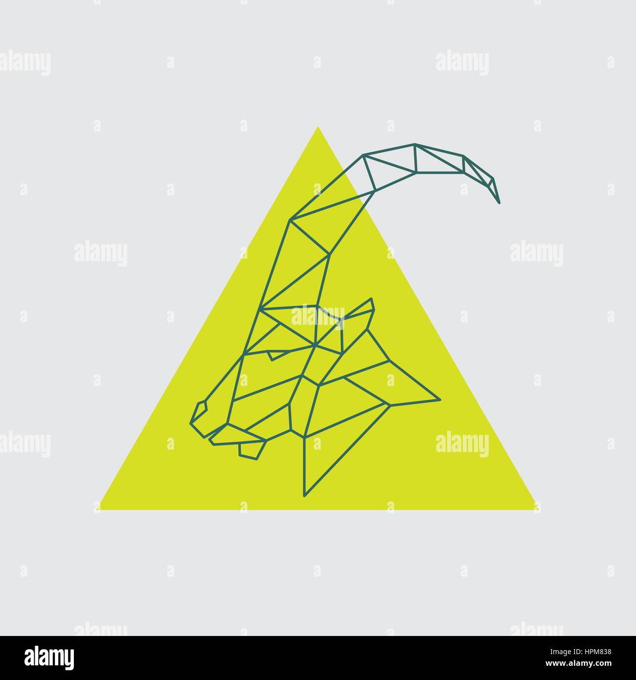 Geometric head mountain sheep with side view. Vector illustration Stock ...