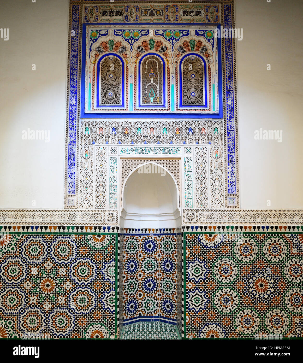 Islamic mosaic Moroccan style on the wall, Meknes, Morocco Stock Photo ...