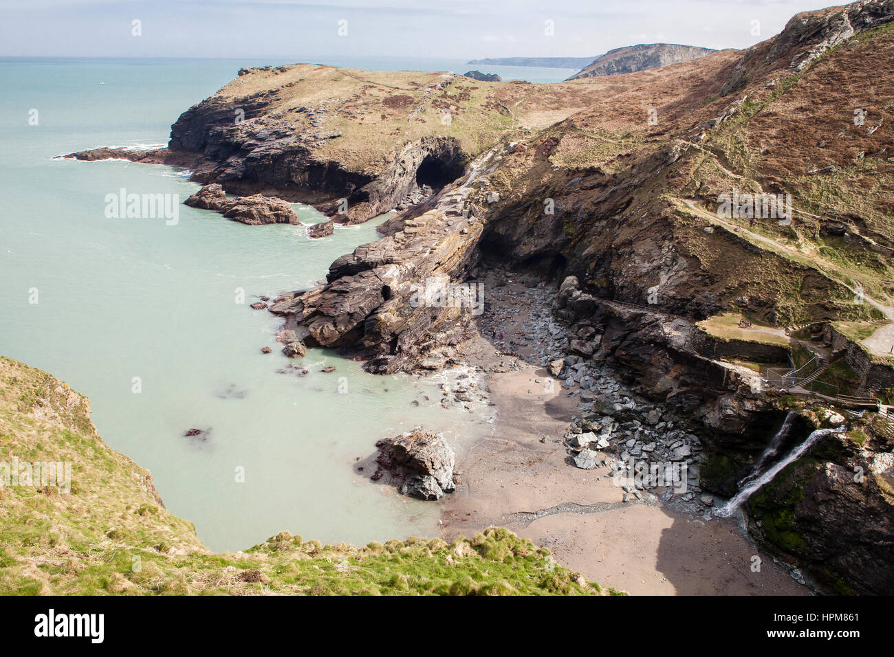 Tintagel Caves, Tintagel, Cornwall Stock Photo - Alamy