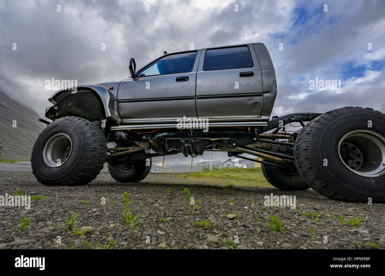 Modified truck with large 38 inch tires Stock Photo - Alamy