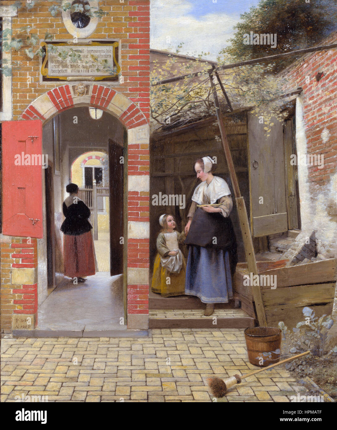 Pieter de Hooch - The Courtyard of a House in Delft Stock Photo - Alamy