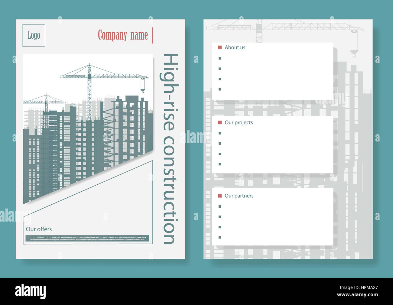Template booklet for a construction company Stock Photo - Alamy