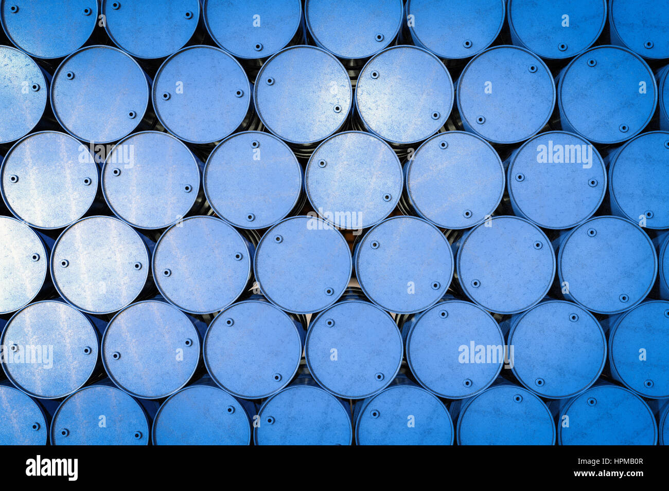 3d rendering blue barrel background Stock Photo - Alamy