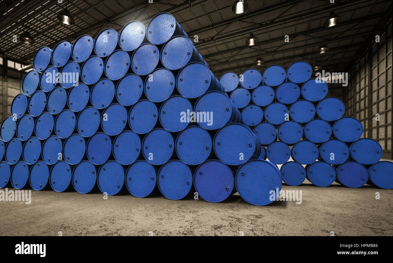 Blue barrels hi-res stock photography and images - Alamy