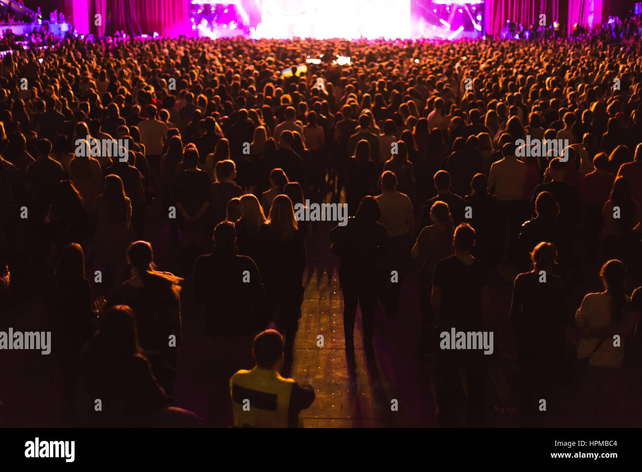 Large concert hall filled with spectators before the stage Stock Photo ...