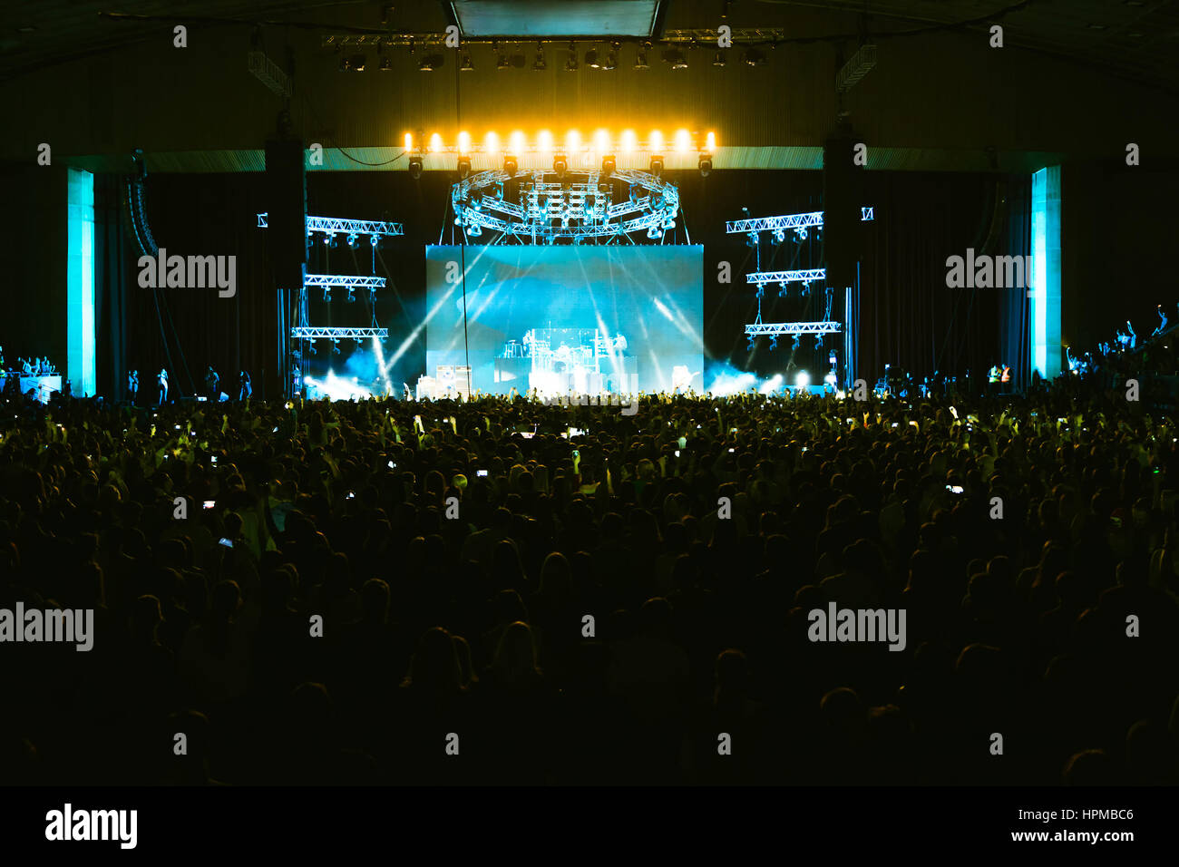 Large concert hall filled with spectators before the stage Stock Photo ...
