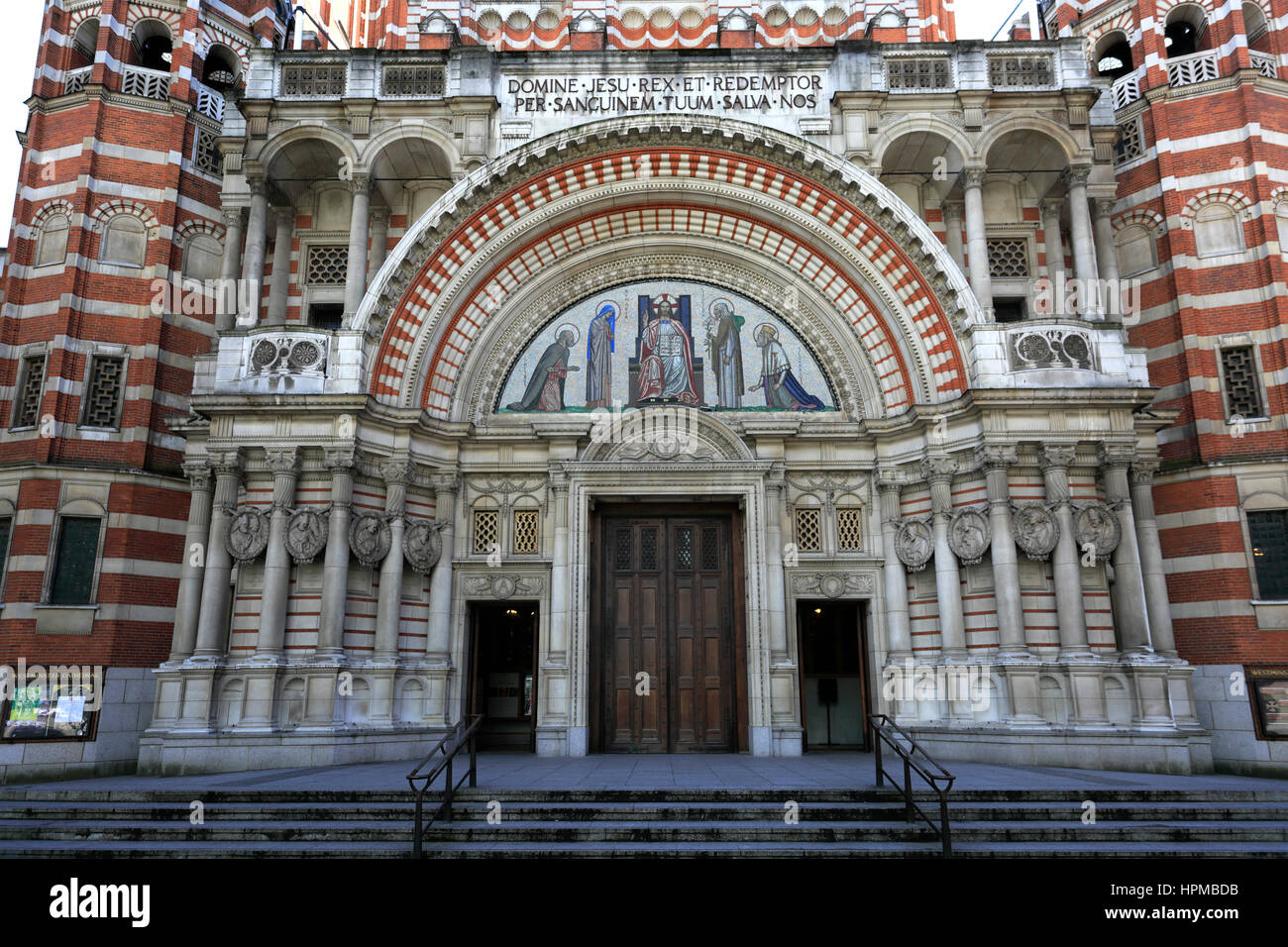 Entrance door of Westminster Cathedral, Westminster, London City, UK ...
