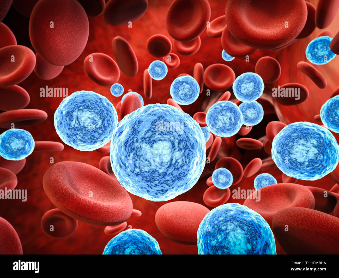 3d rendering blood infection with bacteria and virus cells Stock Photo ...