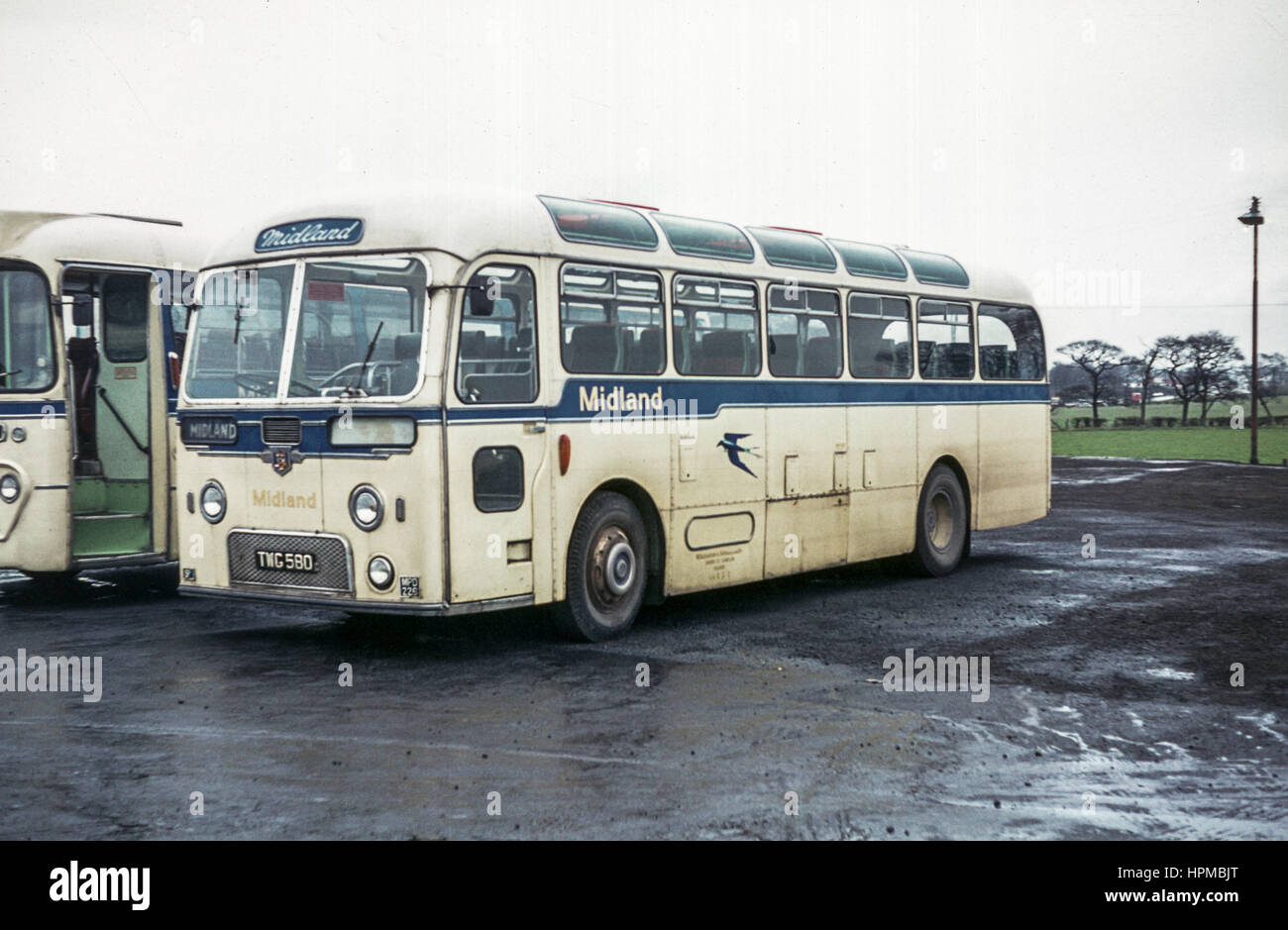 Scotland, UK - 1973: Vintage image of bus. Alexander Midland Leyland ...