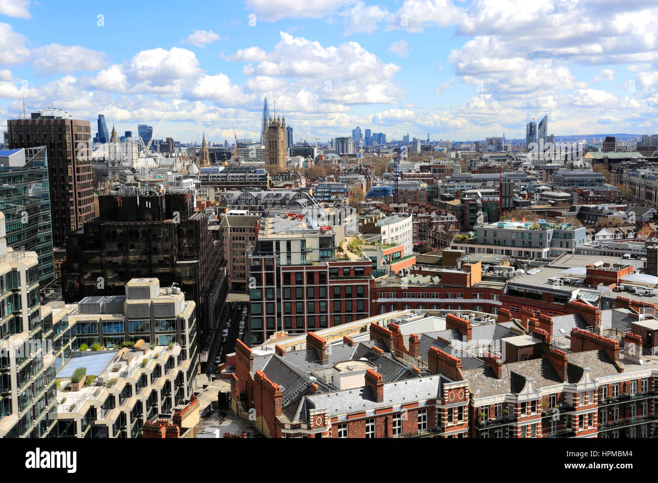 Summer, Rooftop view over London City from Westminster Cathedral ...