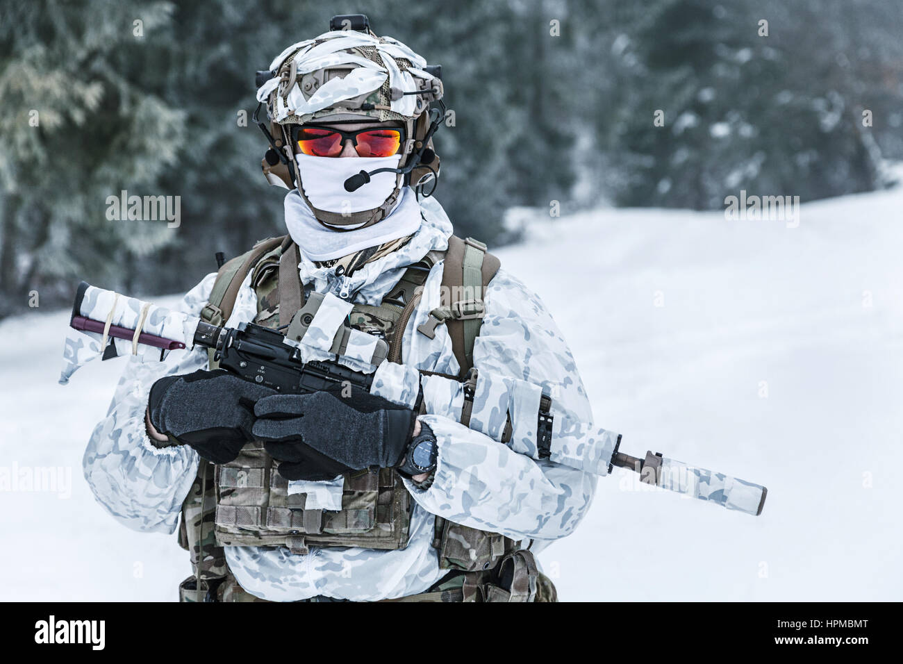 Winter arctic warfare Stock Photo - Alamy
