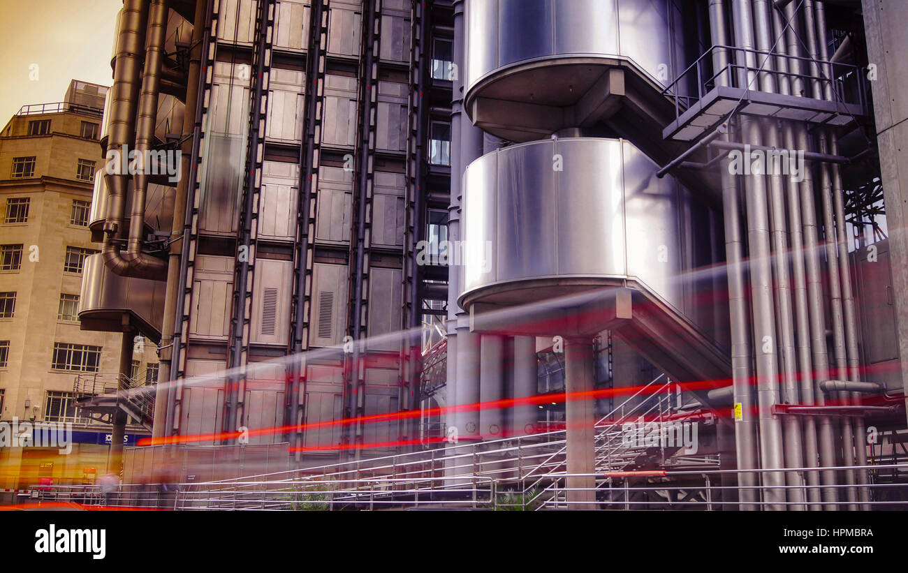 Shot of Lloyds building in London, England.Long exposure Stock Photo ...