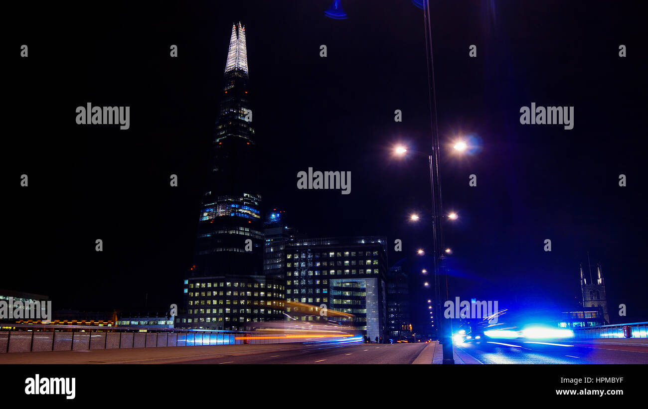 Traffic cars with The Shard in background, LONDON, ENGLAND Stock Photo ...