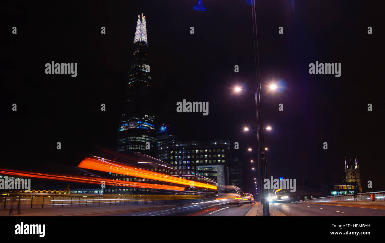Traffic cars with The Shard in background, LONDON, ENGLAND Stock Photo ...