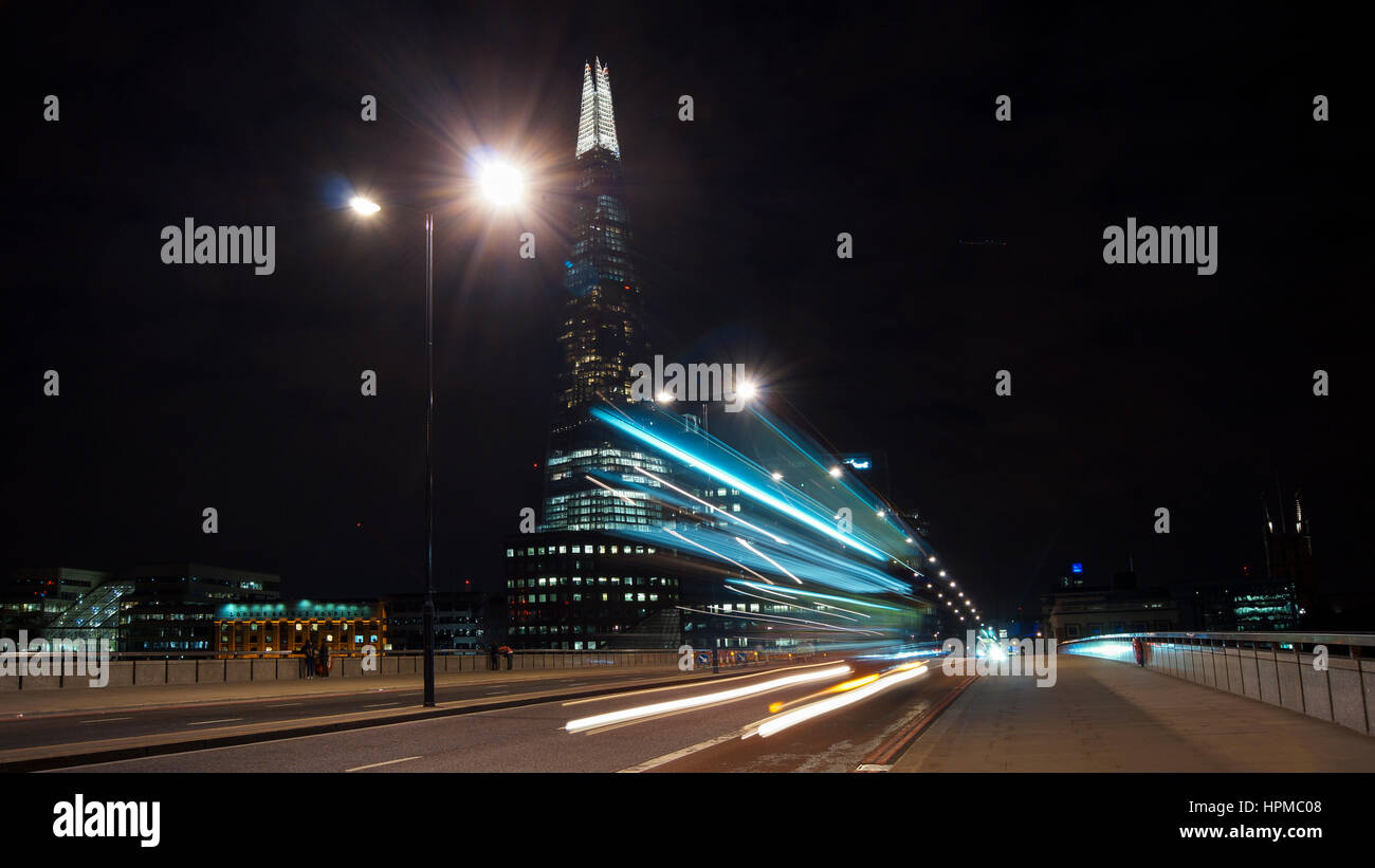 Traffic cars with The Shard in background, LONDON, ENGLAND Stock Photo ...