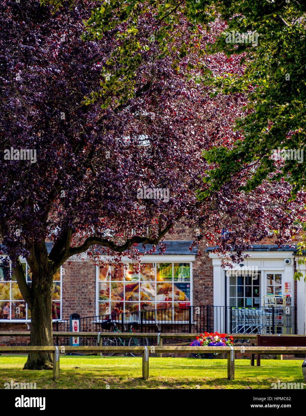 Easingwold Village green in market square, Yorkshire, UK Stock Photo ...