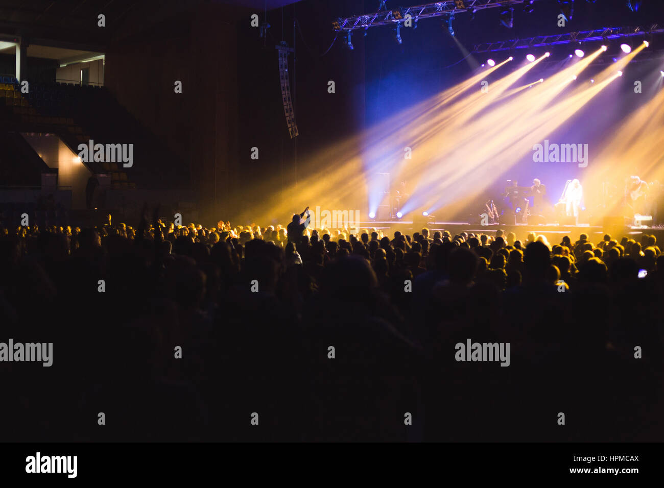 Large concert hall filled with spectators before the stage Stock Photo ...