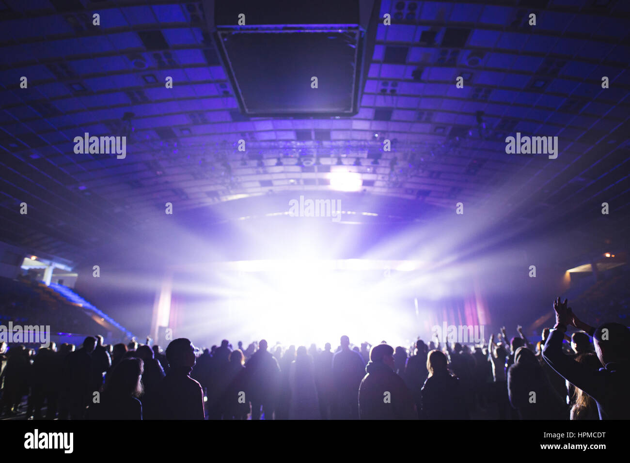 Large concert hall filled with spectators before the stage Stock Photo ...