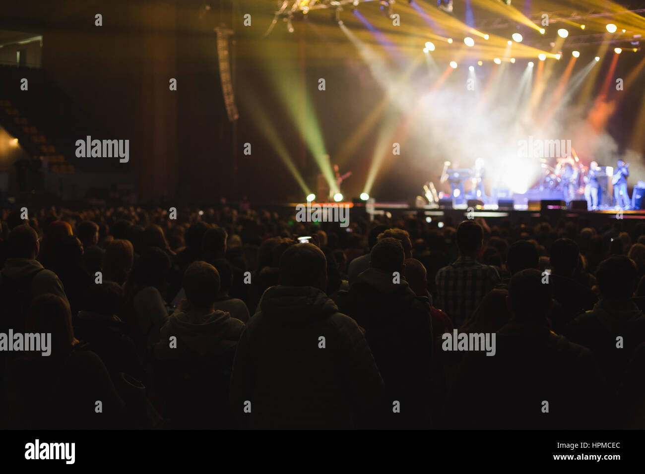 Large concert hall filled with spectators before the stage Stock Photo ...