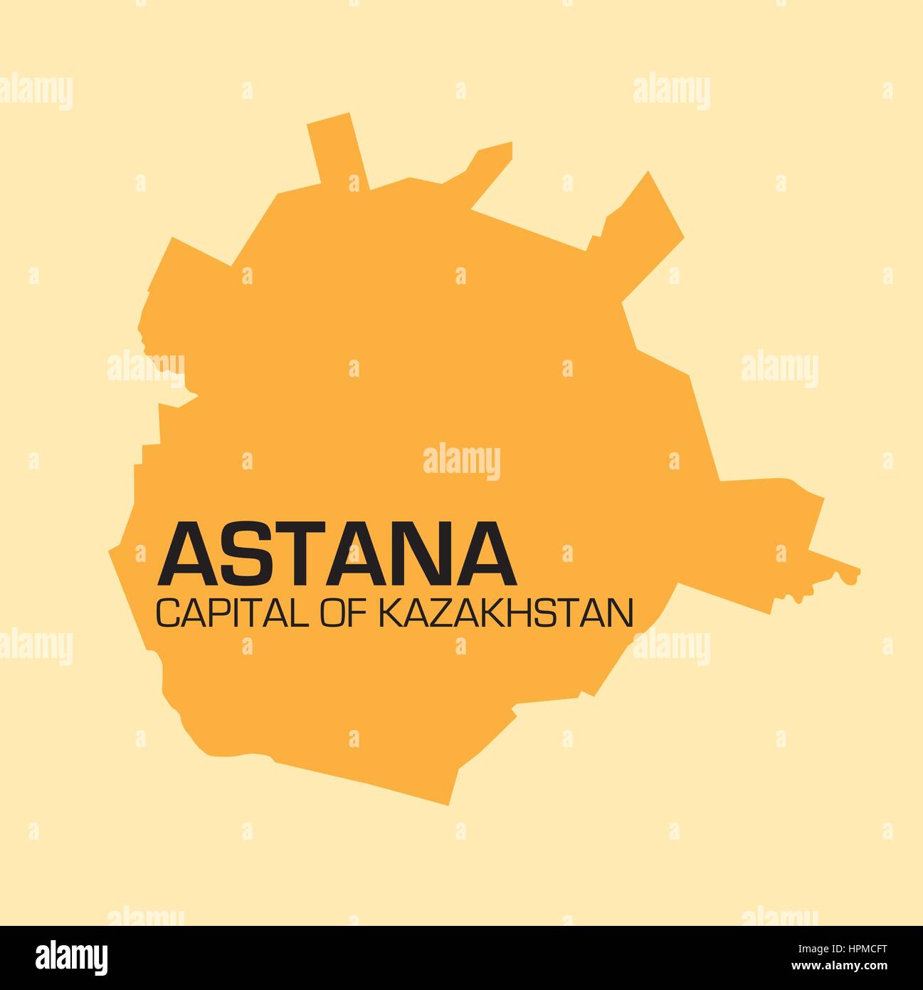 simple map of Kazakhstans capital Astana map Stock Vector Image & Art ...