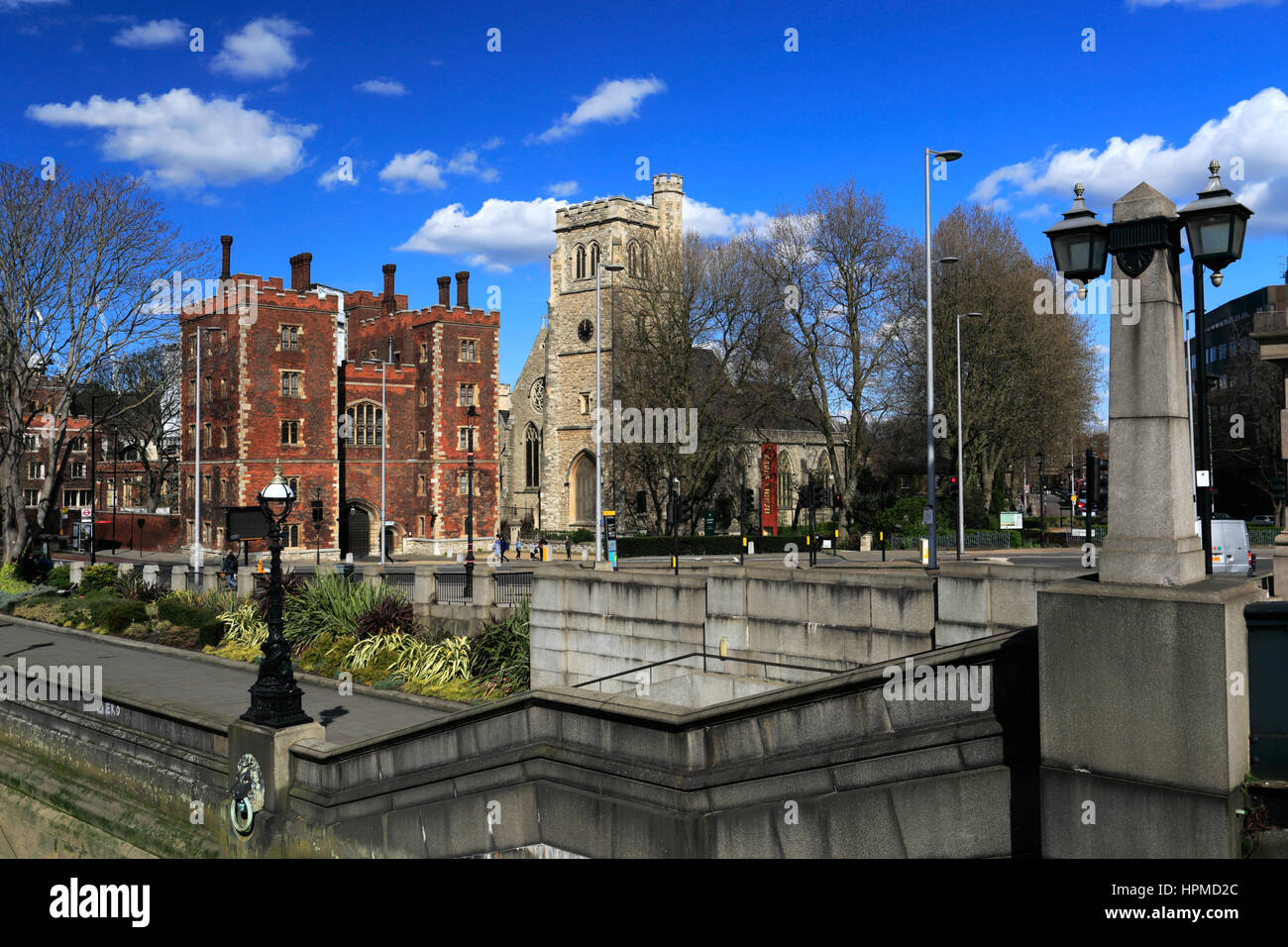 Summer, Lambeth Palace and St Marys church, Lambeth, London City ...