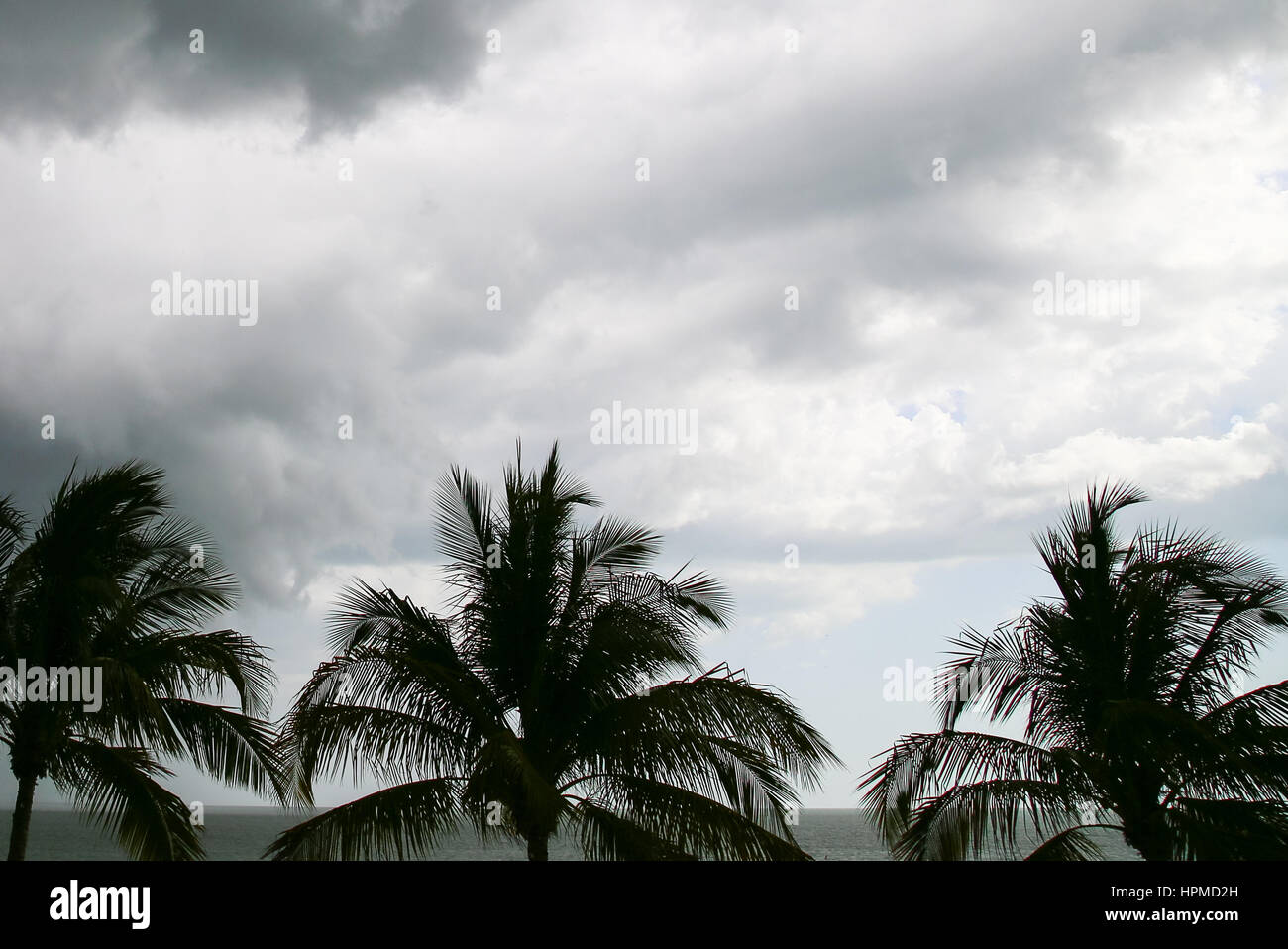 Thunderclouds in the sky above the Gulf of Mexico in Fort Myers Beach ...